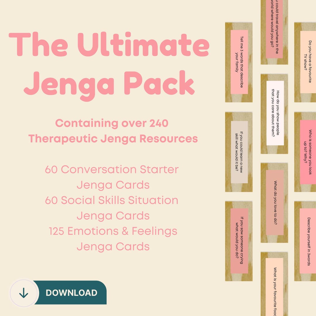 Jenga Conversation Starter Cards Mega Pack - Social Psychology, Table ...