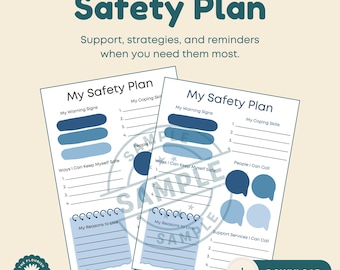 Printable Safety Crisis Plan Worksheet, Therapy Aid, Therapy Resource ...