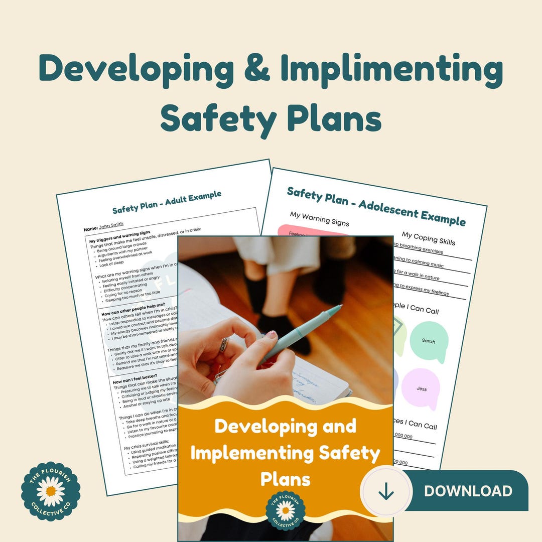 Printable Safety Plan Template, Mental Health Crisis Plan, Therapy ...