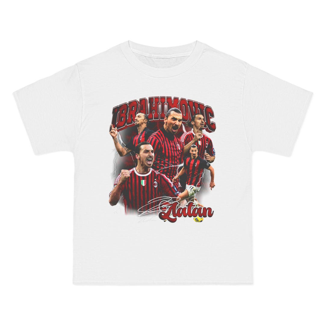 Zlatan Ibrahimovic AC Milan Tee • Oversized Retro Serie A Football ...