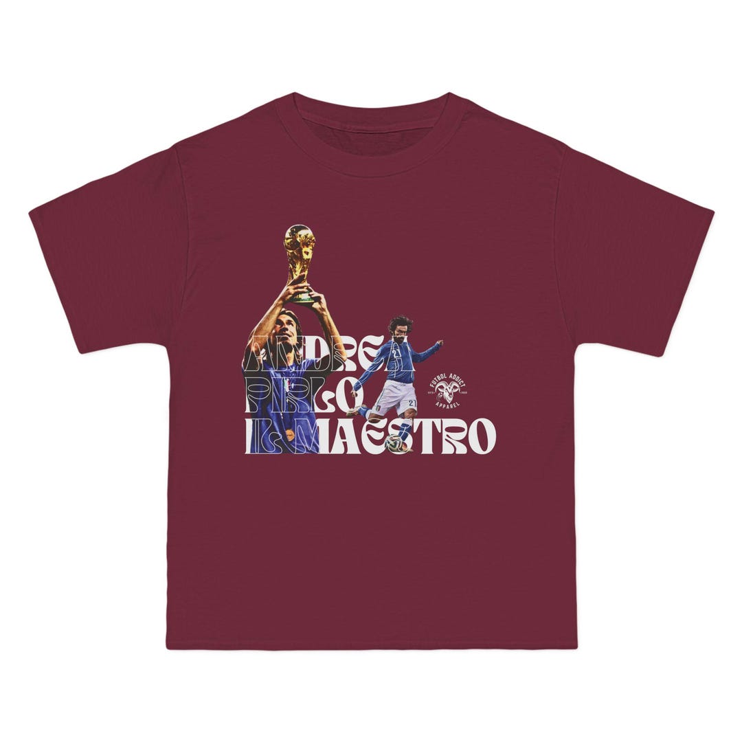 Andrea Pirlo Graphic Tee Oversized Retro Football Shirt • Vintage Italy ...