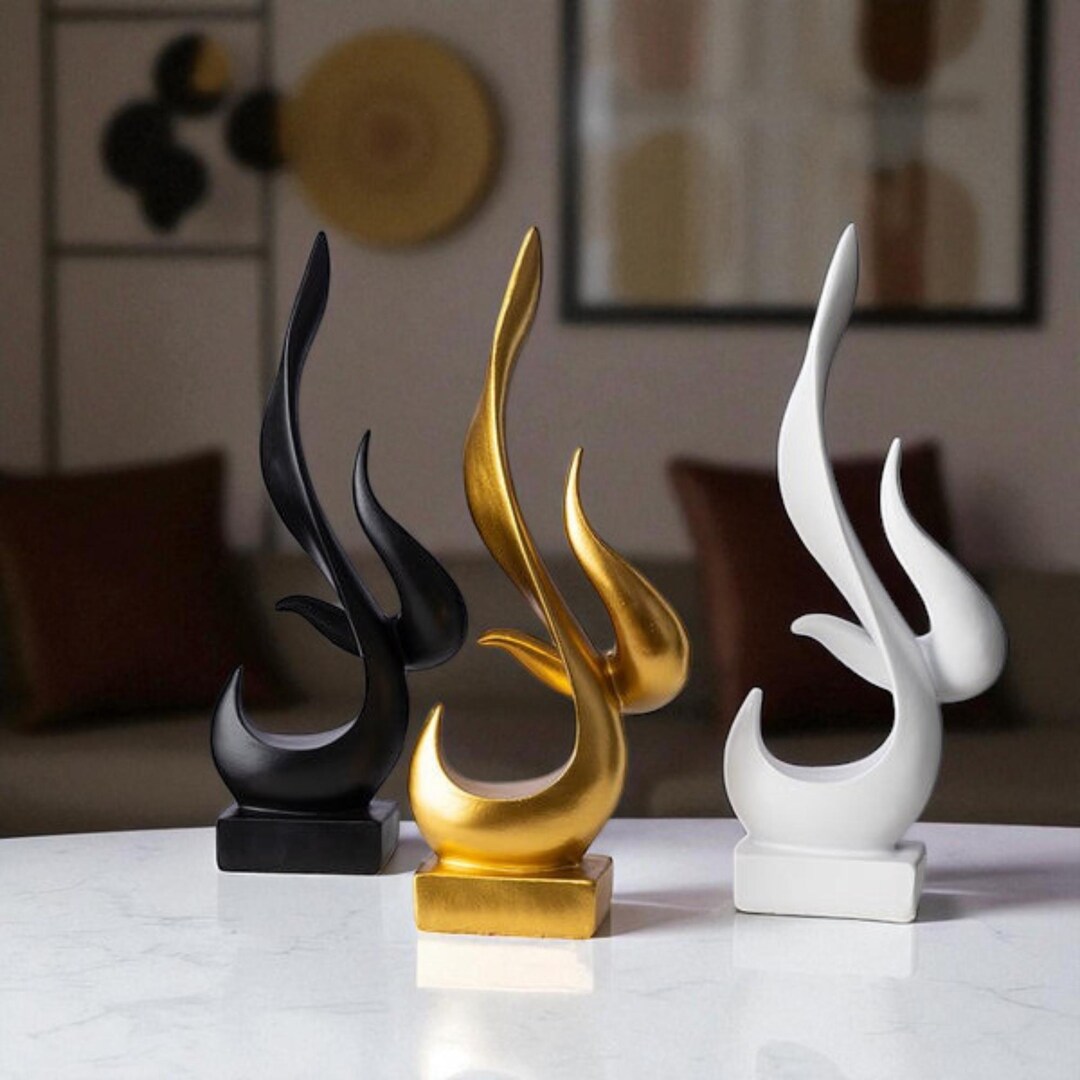 Resin Flame Ornament Decoration for Home, Living Room, Wine Cabinet, TV ...