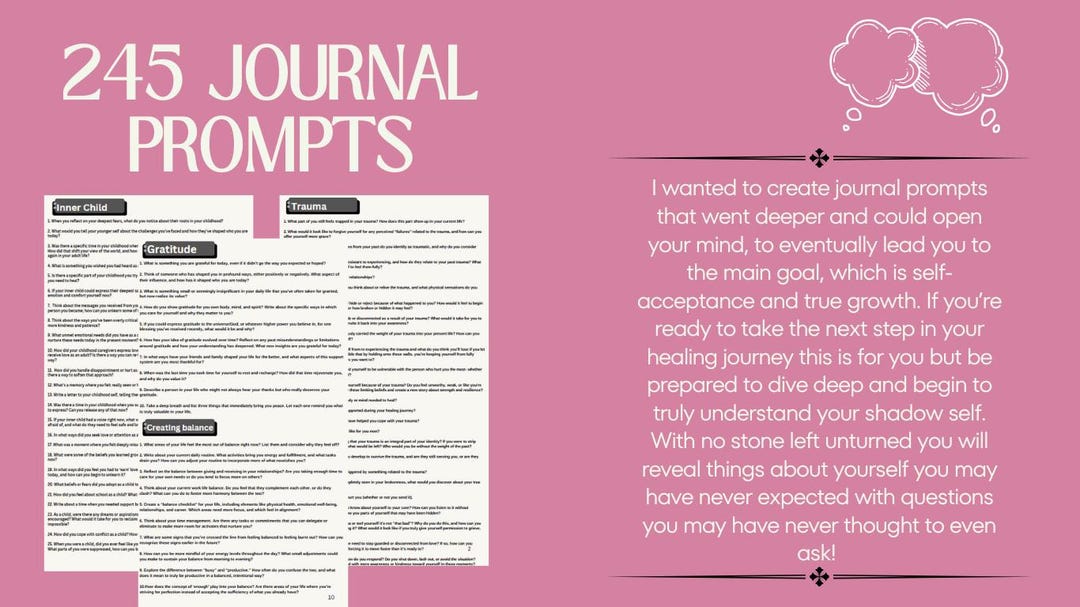 245 Journal Prompts for Emotional Healing, Self-discovery, Personal ...