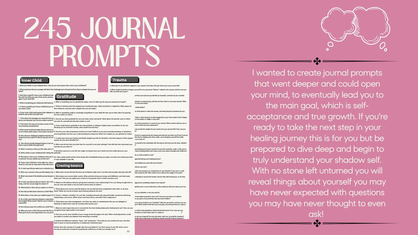 245 Journal Prompts for Emotional Healing, Self-discovery, Personal ...