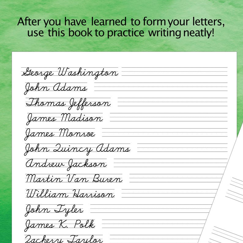 Cursive Writing Practice - Etsy