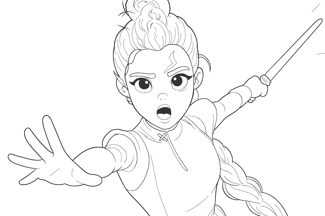 Huntrix Inspired Coloring Sheet-baby Huntrix - Etsy