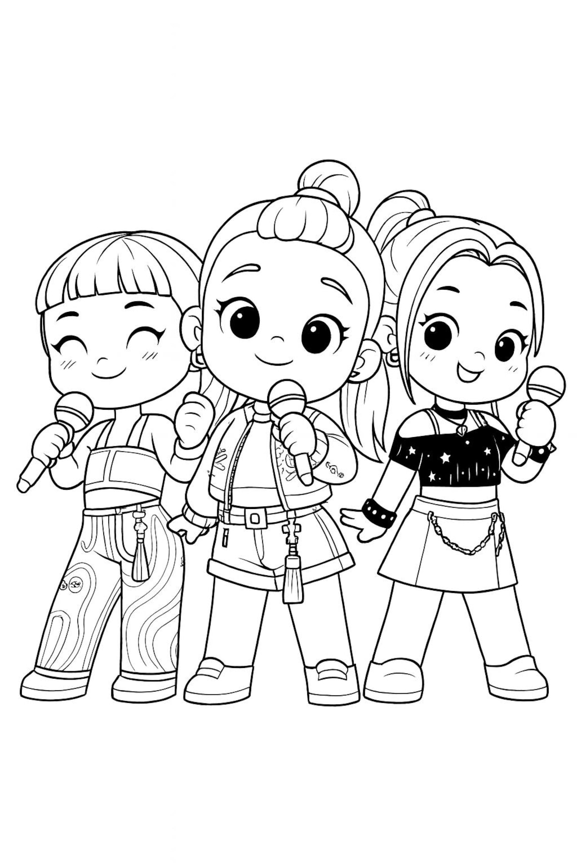 Huntrix Inspired Coloring Sheet-baby Huntrix - Etsy
