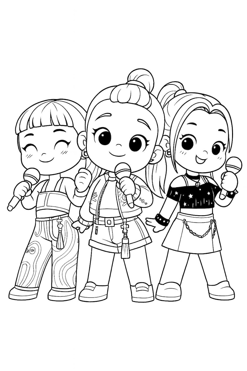 Huntrix Inspired Coloring Sheet-baby Huntrix - Etsy