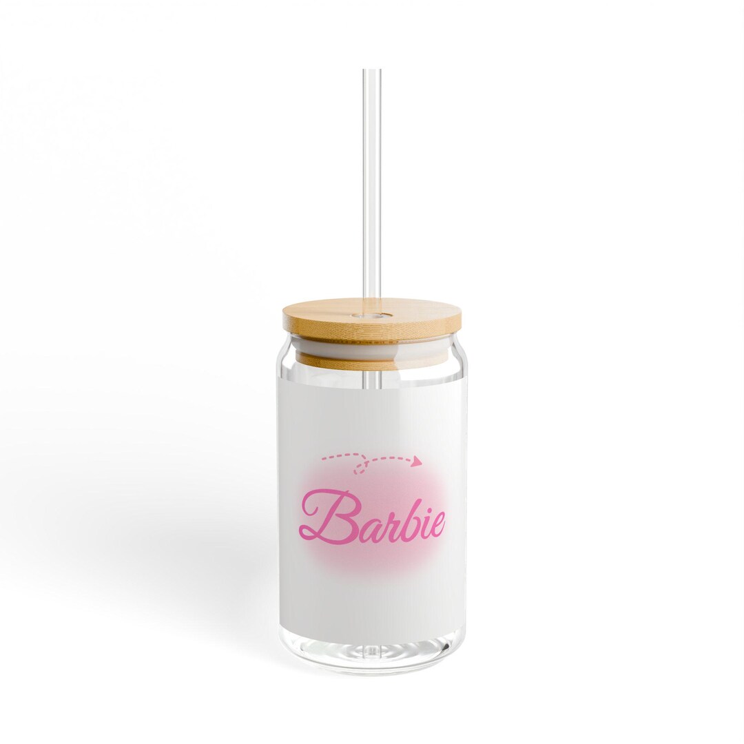 Barbie Sipper Glass, 16oz - Cute Straw Cup for Kids, Gift for Barbie ...