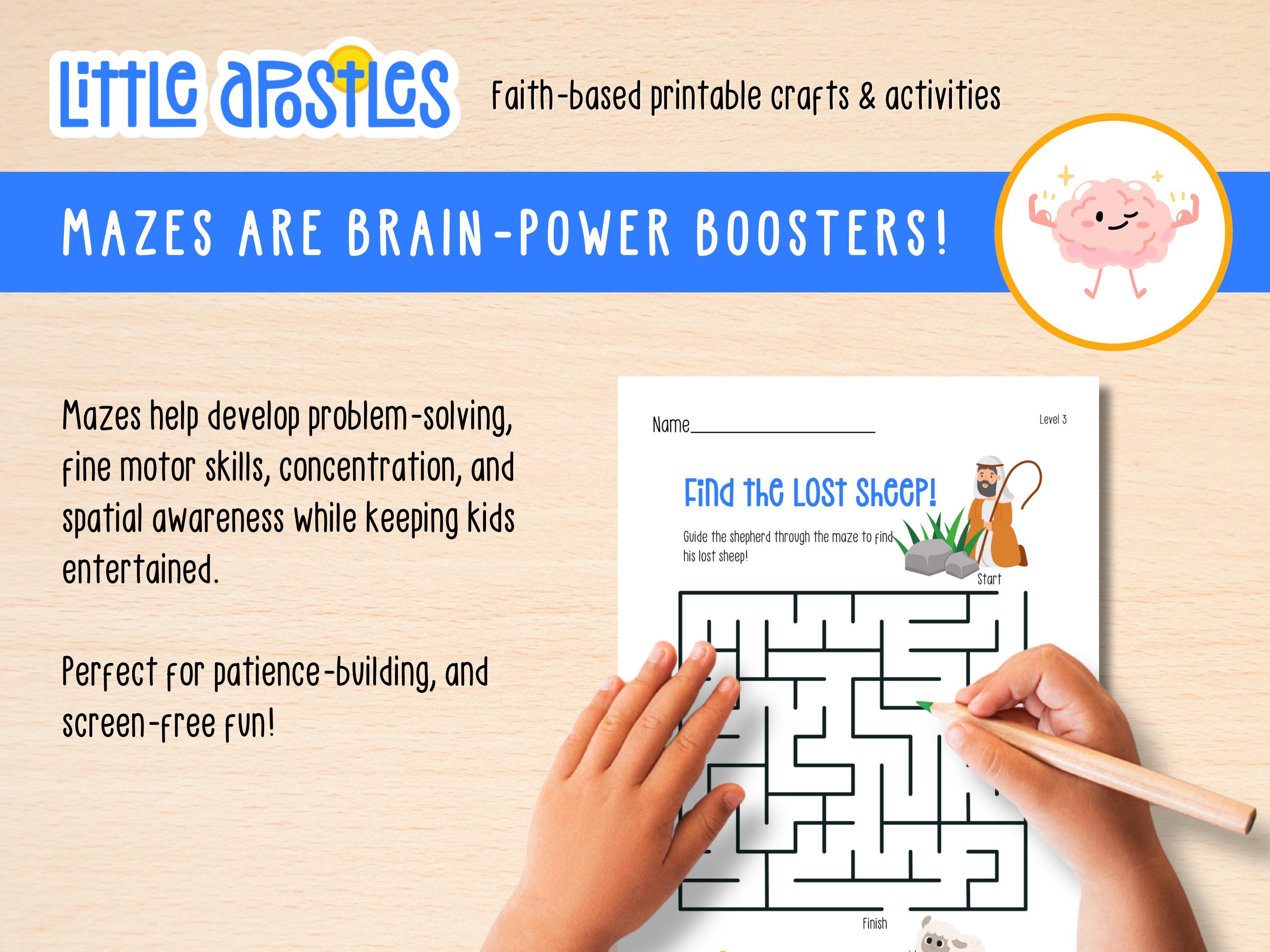 1st 2nd Grade Maze, Christian Activity, Sunday School Printable, VBS ...