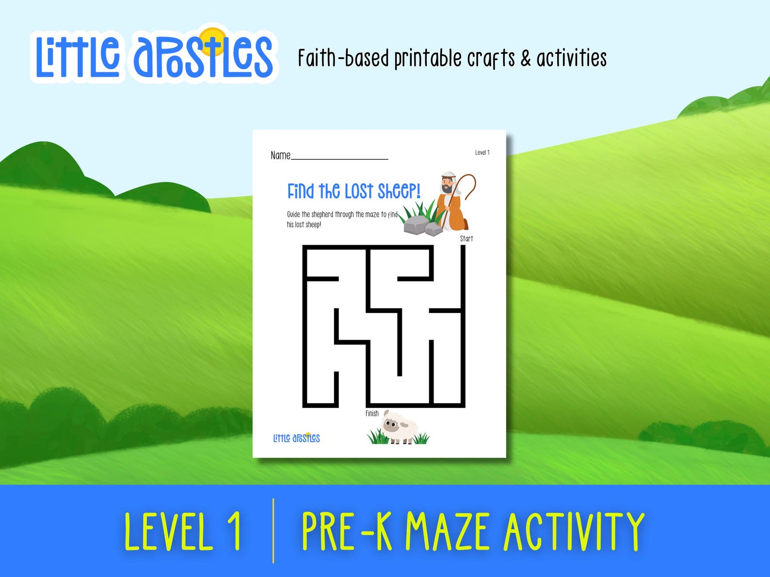 Pre-k Maze, Christian Activity, Sunday School Printable, VBS Activities ...