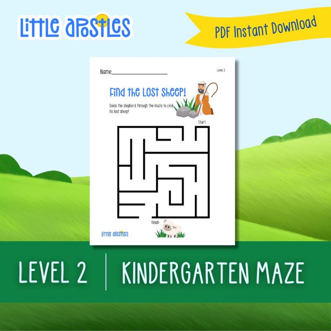 Kindergarten Maze, Christian Activity, Sunday School Printable, VBS ...