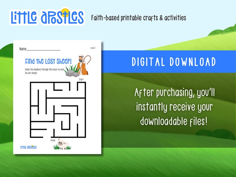 Kindergarten Maze, Christian Activity, Sunday School Printable, VBS ...