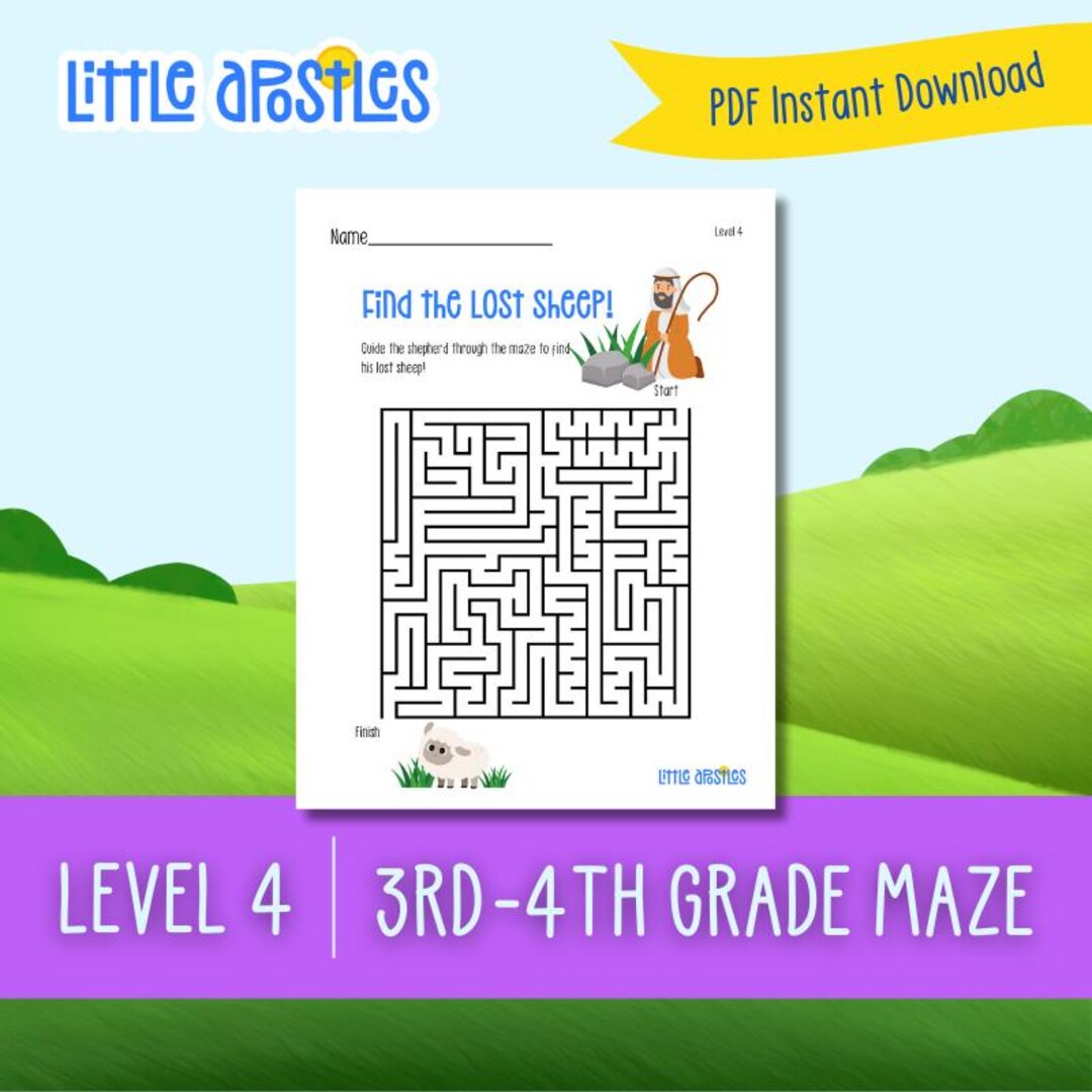3rd 4th Grade Maze, Christian Activity, Sunday School Printable, VBS ...