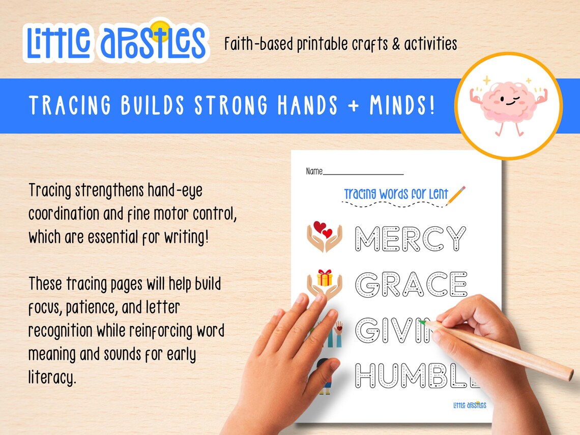 Lent Word Tracing, Letter Tracing, Christian Printable, Sunday School ...