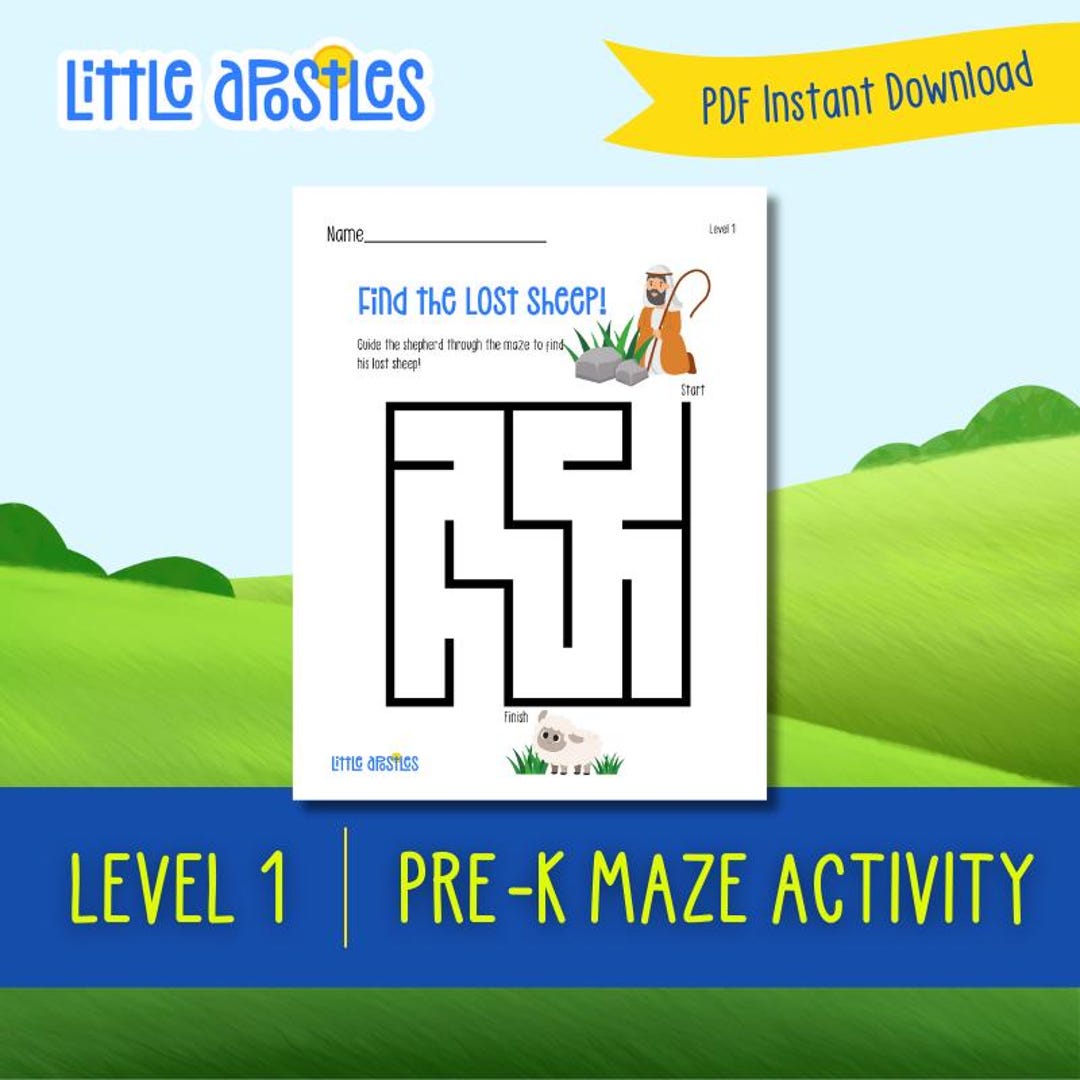 Pre-k Maze, Christian Activity, Sunday School Printable, VBS Activities ...