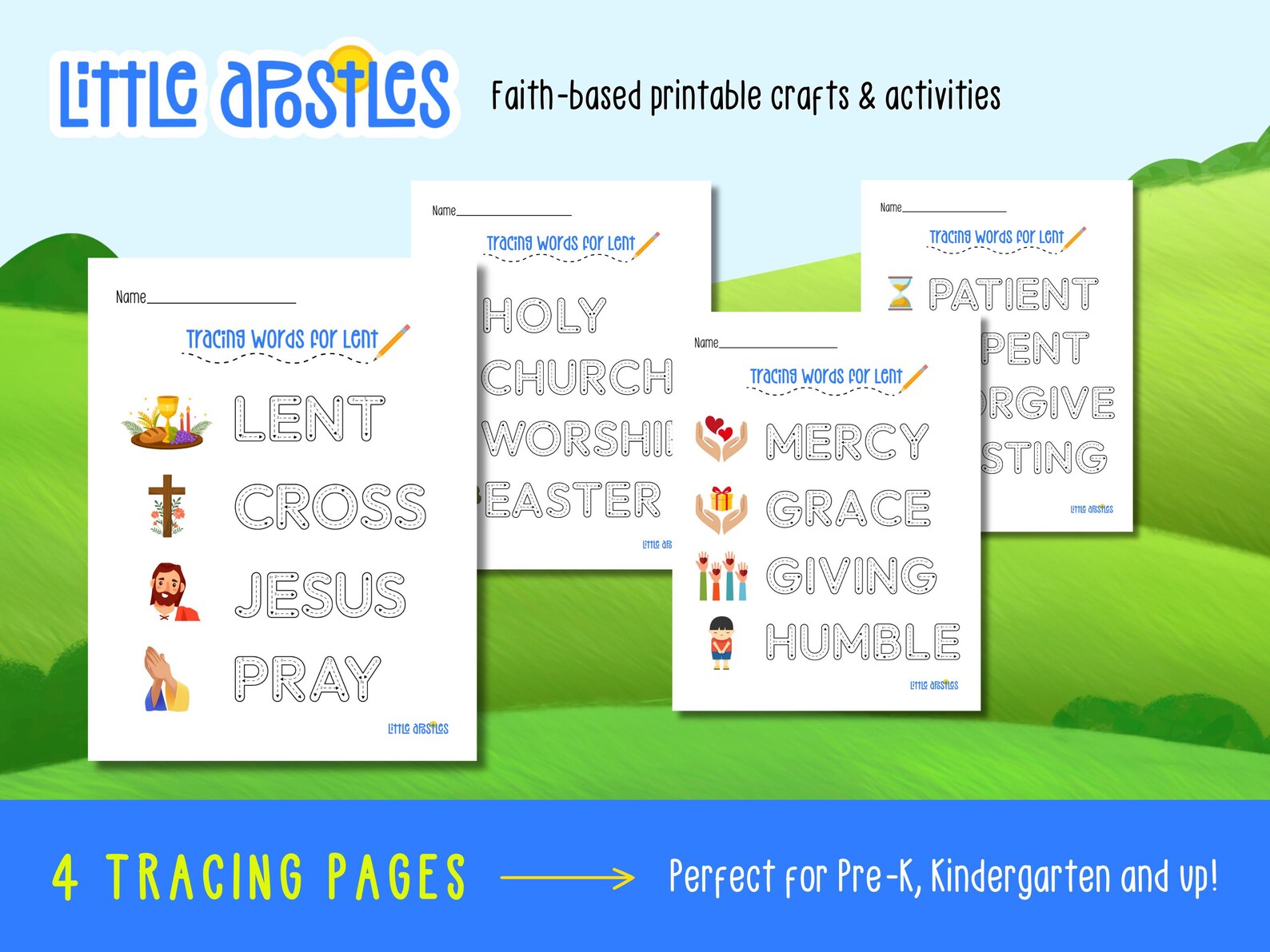 Lent Word Tracing, Letter Tracing, Christian Printable, Sunday School ...