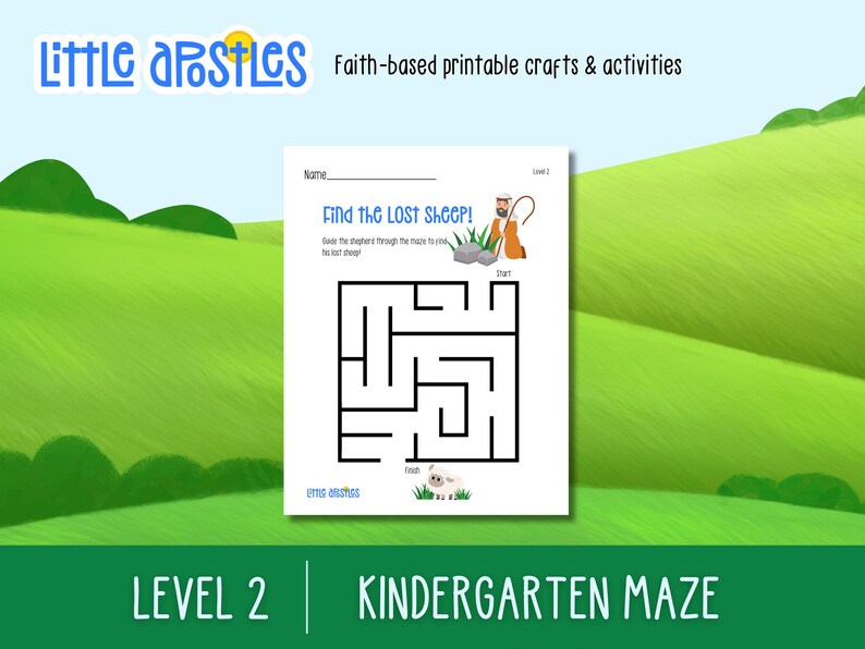 Kindergarten Maze, Christian Activity, Sunday School Printable, VBS ...