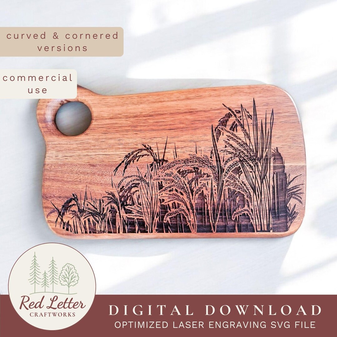 Rice Field SVG for Laser Engraving | Curved & Straight Corner Cutting ...