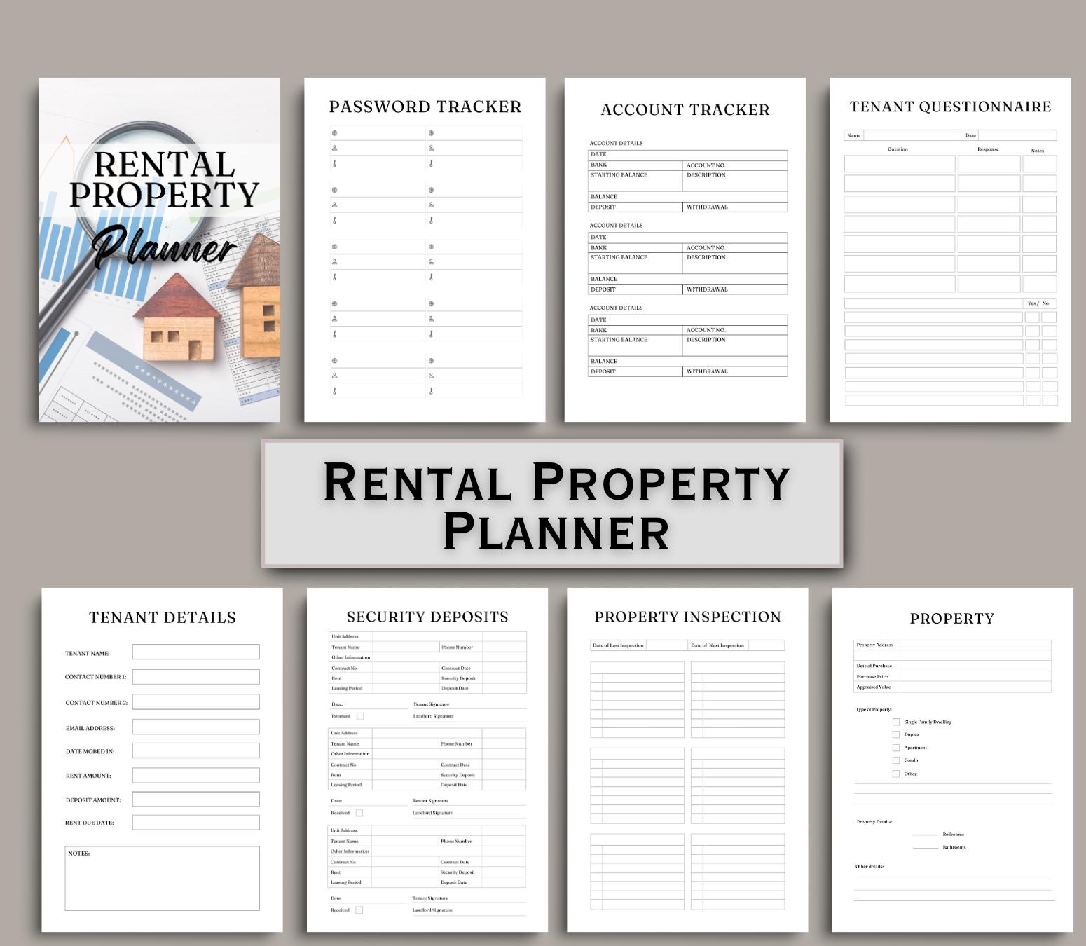 Rental Property Planner, Real Estate Organizer, Landlord Journal ...