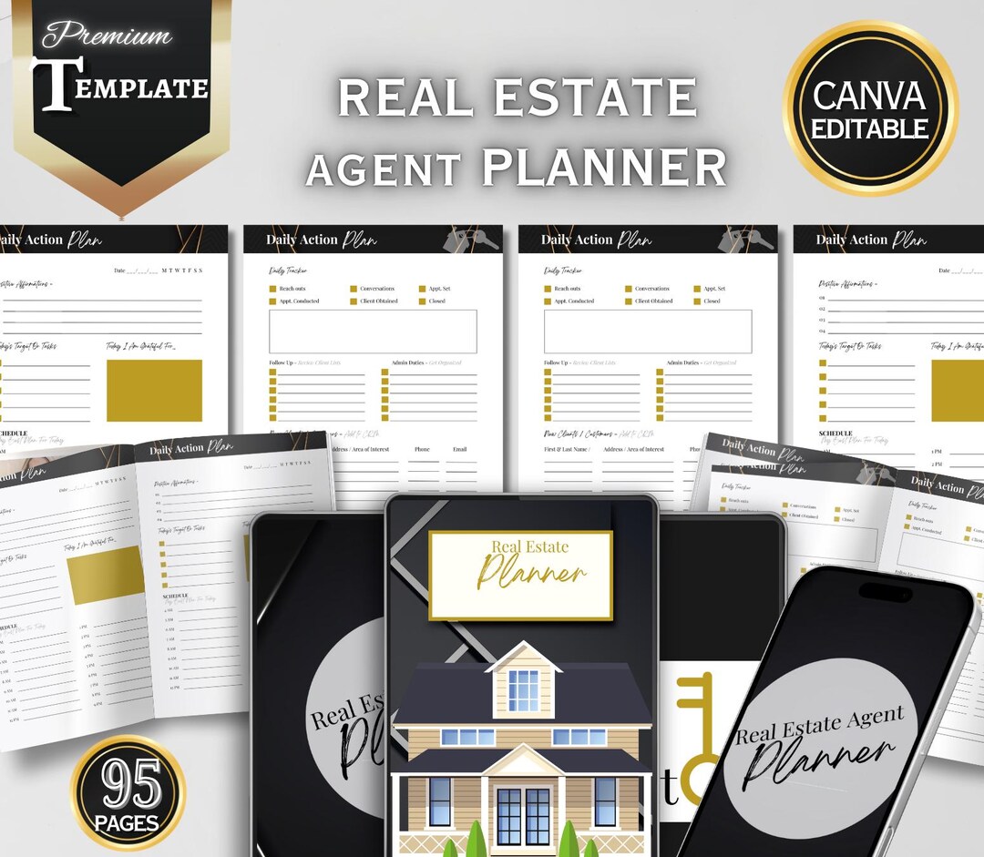 Real Estate Agent Planner, Real Estate Journal, Daily Planner for ...