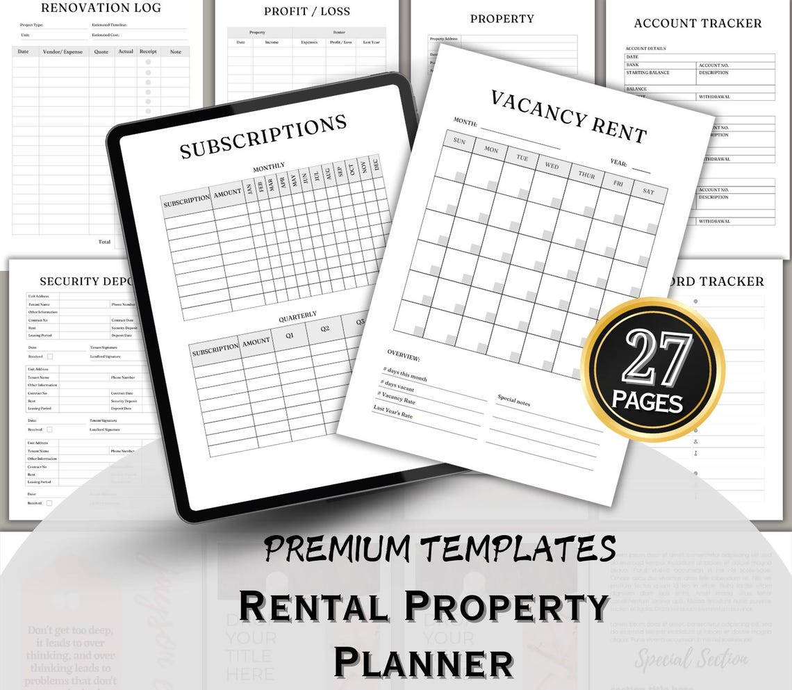 Rental Property Planner, Real Estate Organizer, Landlord Journal ...