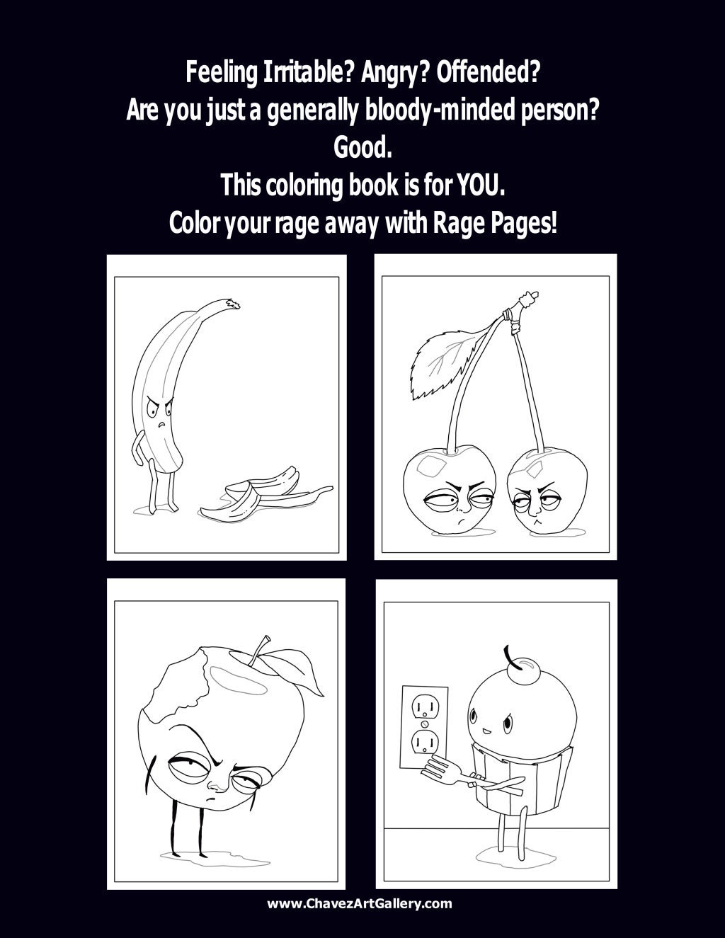 Rage Pages-Adult Coloring Book 30 8.5x11 in. pages to print | Etsy