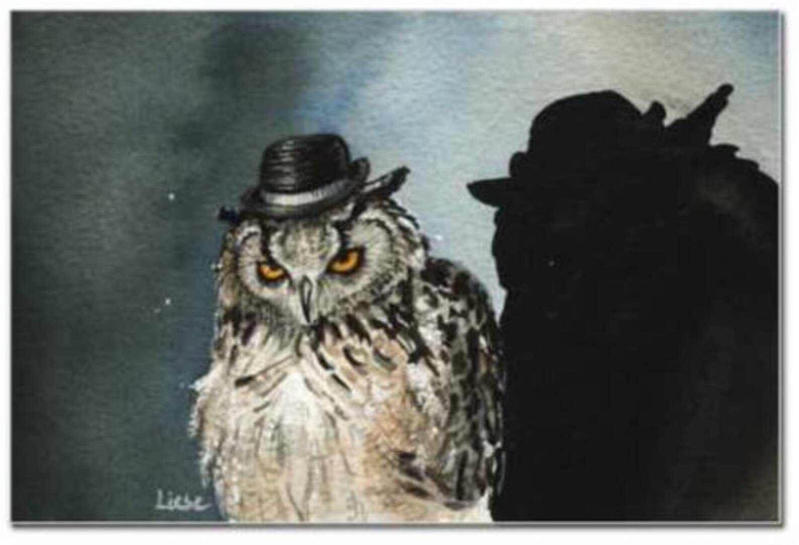 The Muscle. Art Print of an Original Owl Watercolor Painting | Etsy