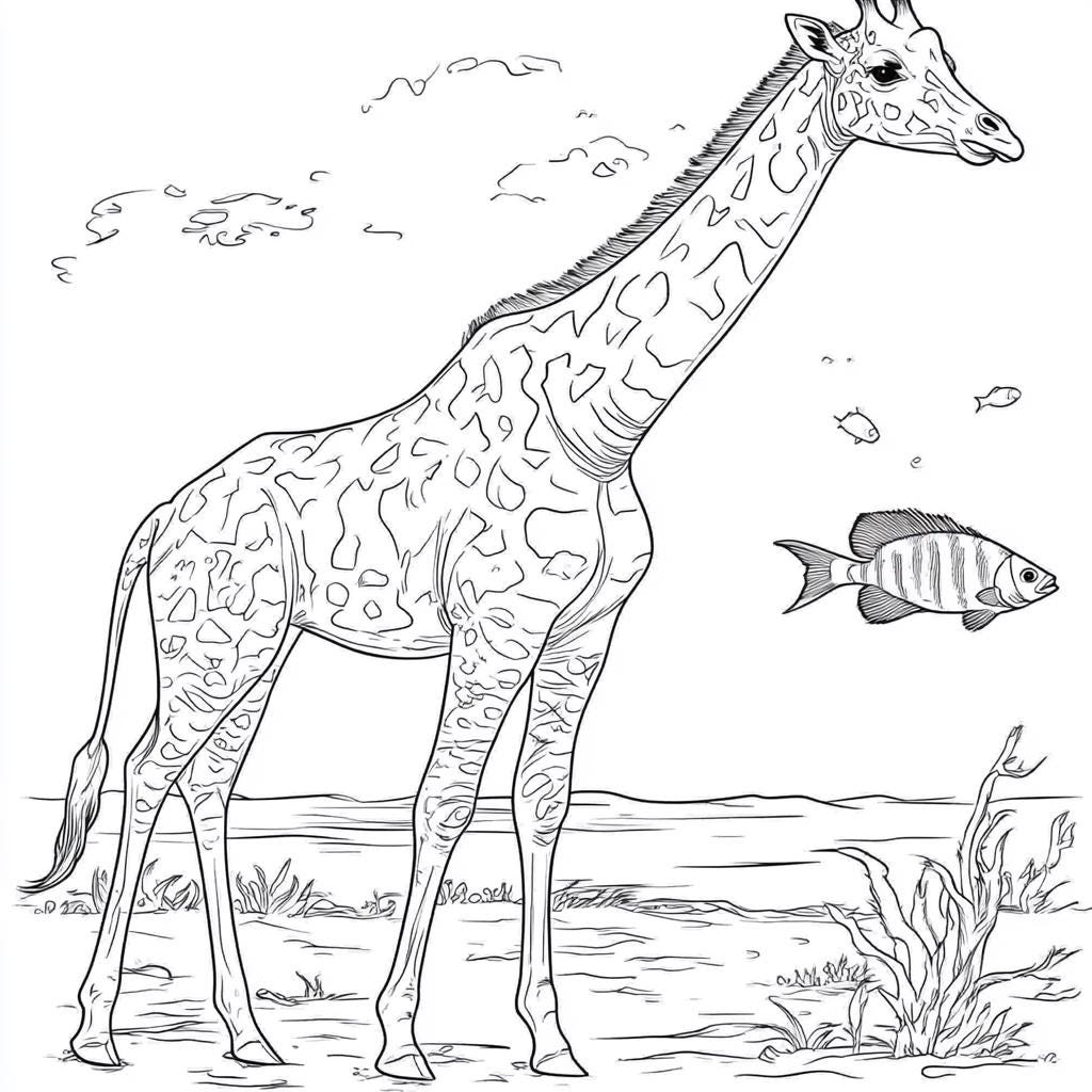 Safari Meets the Sea Coloring Pages | Ocean and Wildlife Fusion ...
