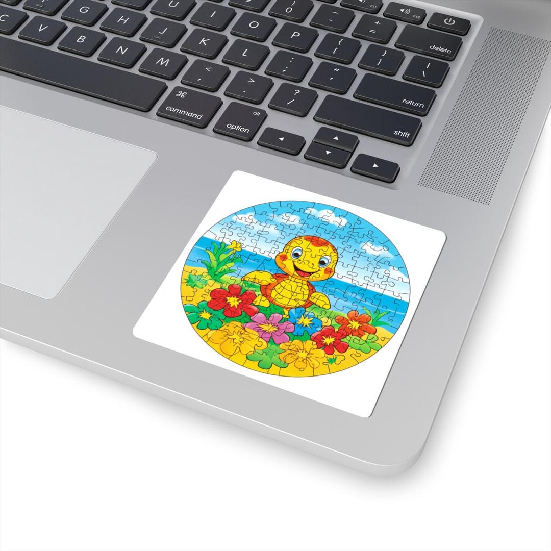 Autism Awareness Sea Turtle Dolphin Sticker – Colorful Puzzle Piece ...