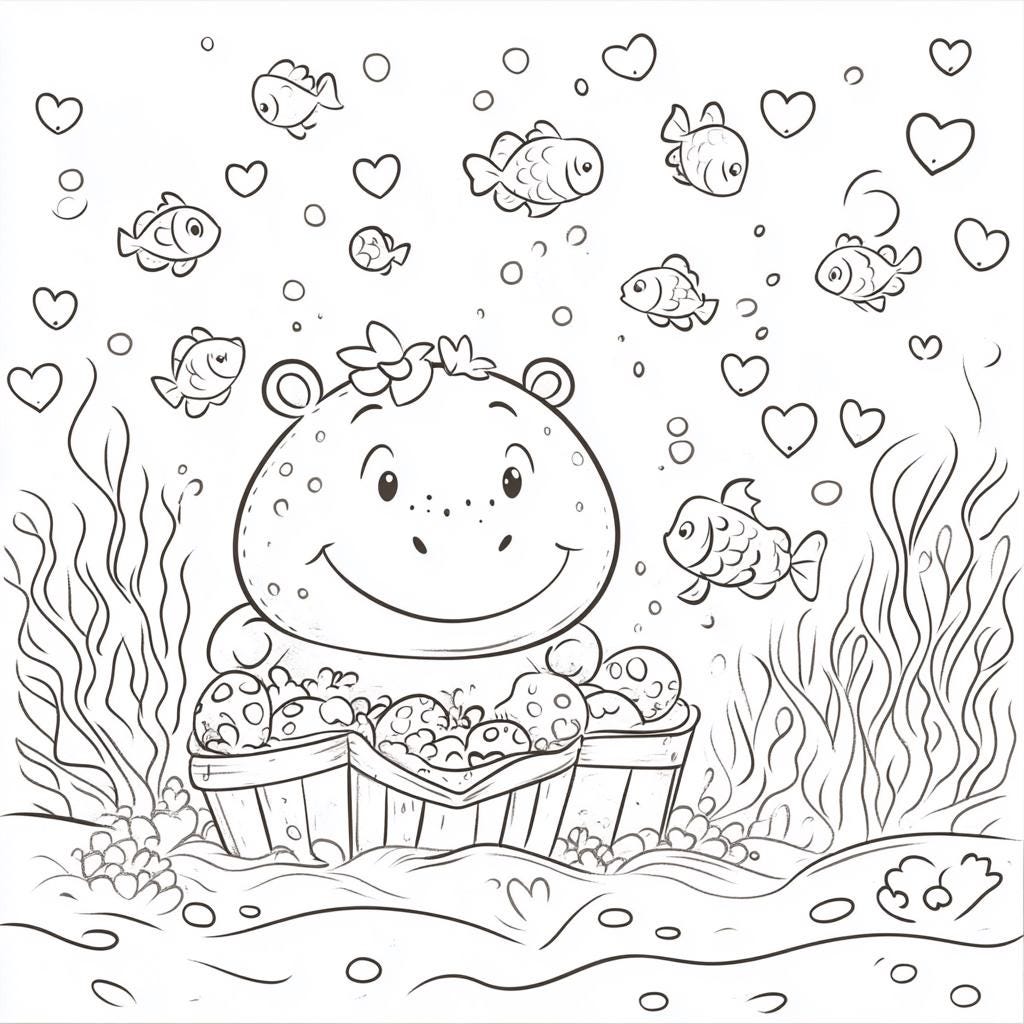 Safari Meets the Sea Coloring Pages | Ocean and Wildlife Fusion ...