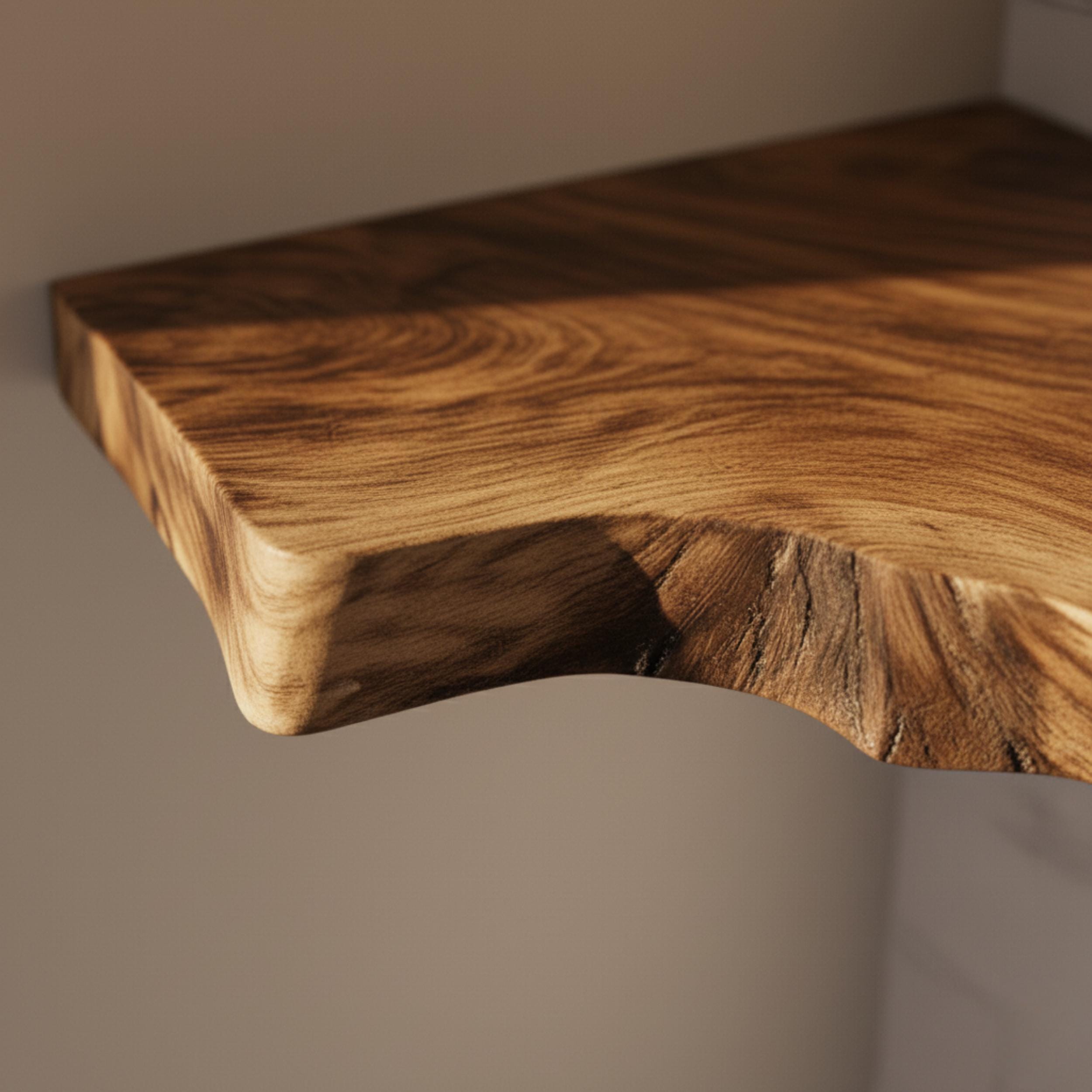 Live Edge Walnut Floating Shelf - Handcrafted Live Edge Corner Wall ...
