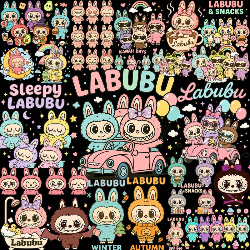 Labubu Cartoon - Etsy