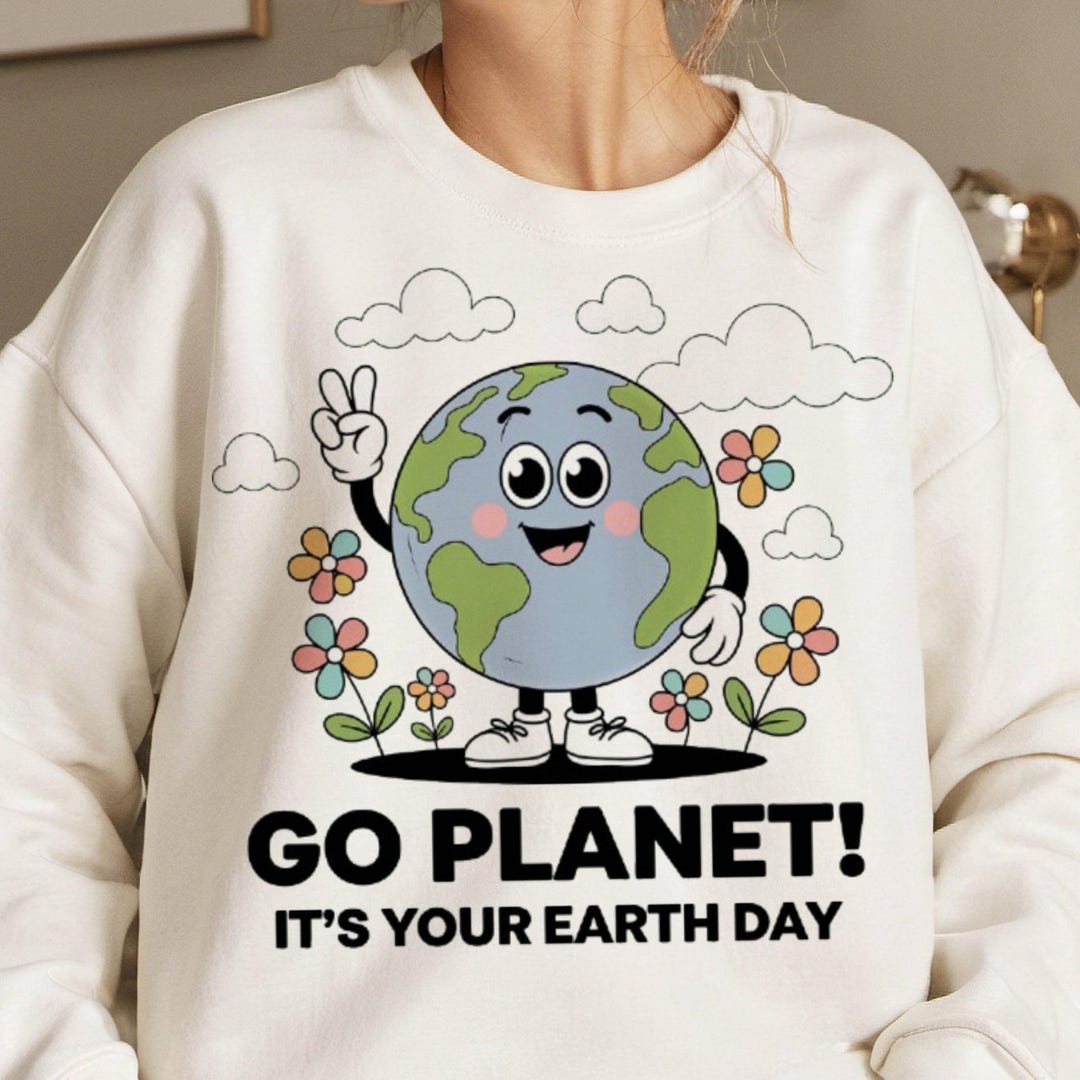 Go Planet It's Your Earth Day Groovy Png, Happy Earth Day 2025 Png ...