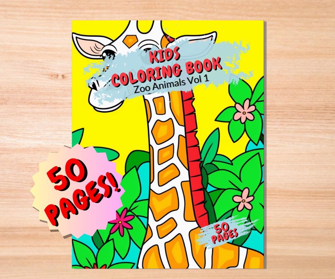 Kids Zoo Animals Coloring Pages | 50 Pages | Bold Lines Easy Coloring ...