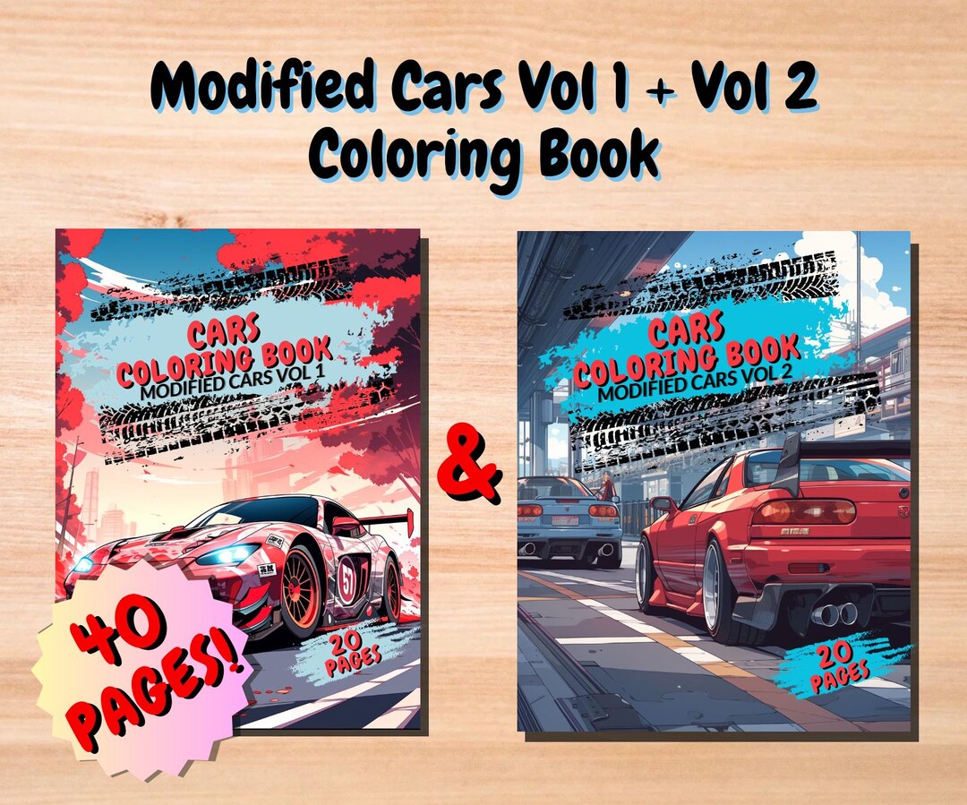 Modified Cars Coloring Pages: Vol 1 + Vol 2 (digital Download) - Etsy