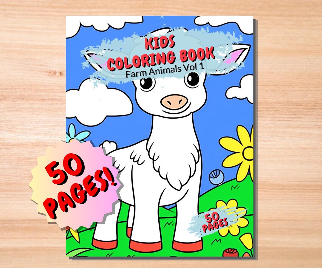 Kids Farm Animals Coloring Pages | 50 Pages | Bold Lines Easy Coloring ...