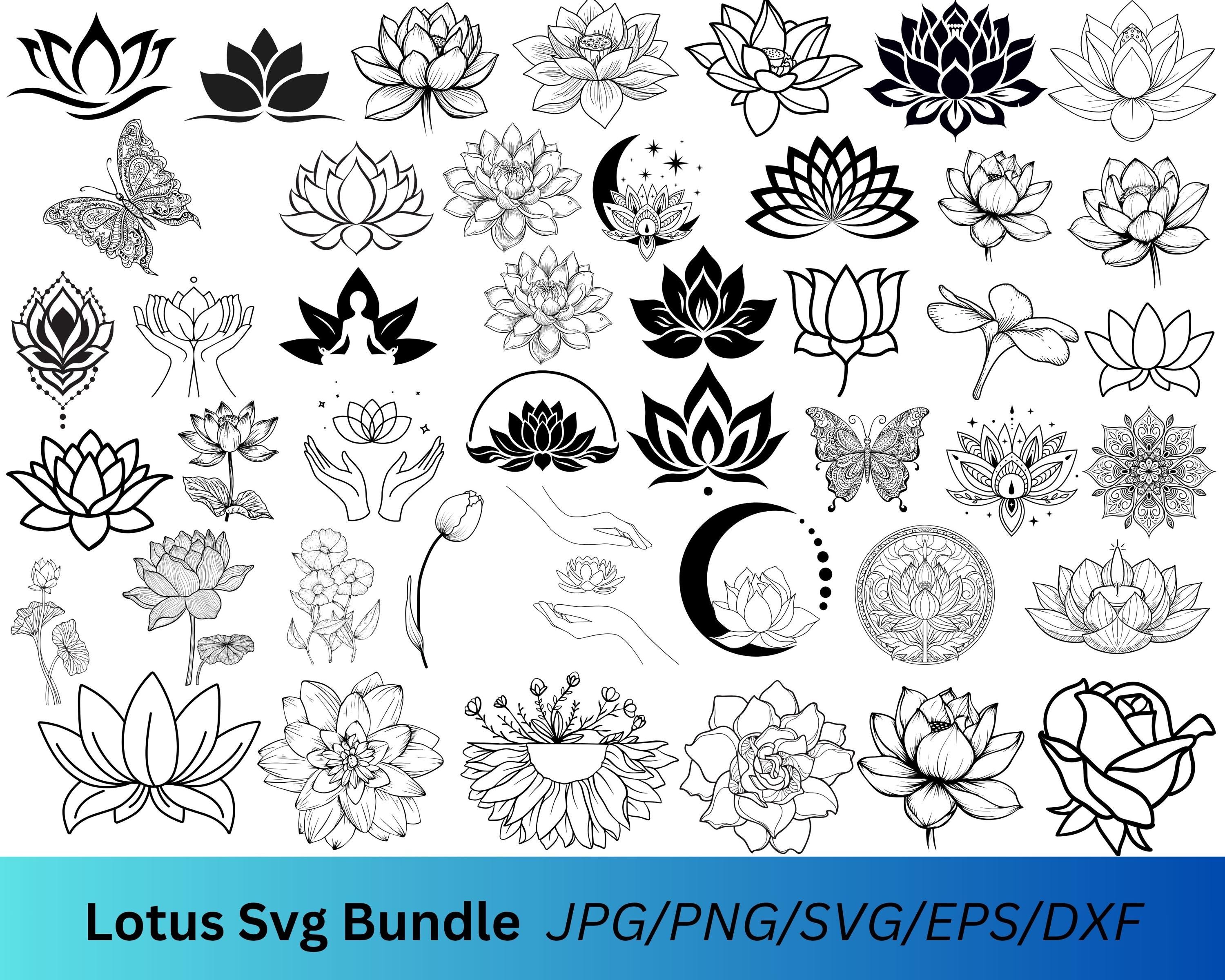 Lotus Flower SVG Bundle, Lotus Cricut,lotus Svg, PNG, DXF, Eps,instant ...