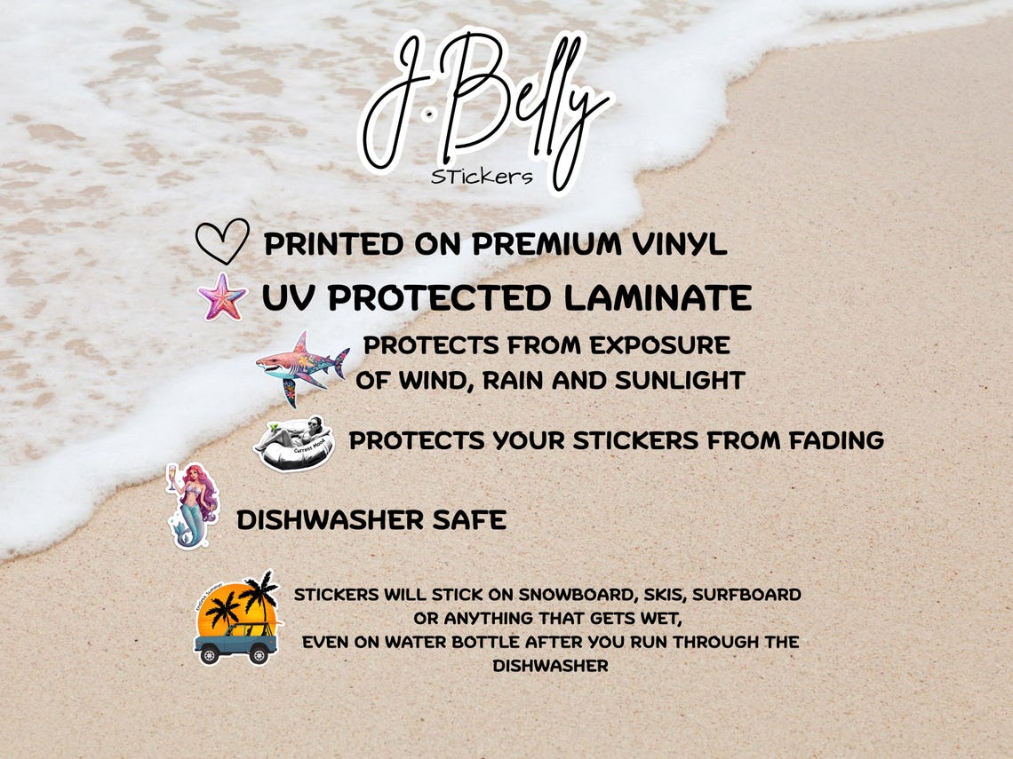 Surf Dog Vinyl Sticker | Golden Retriever Beach Waterproof Decal | Cute ...