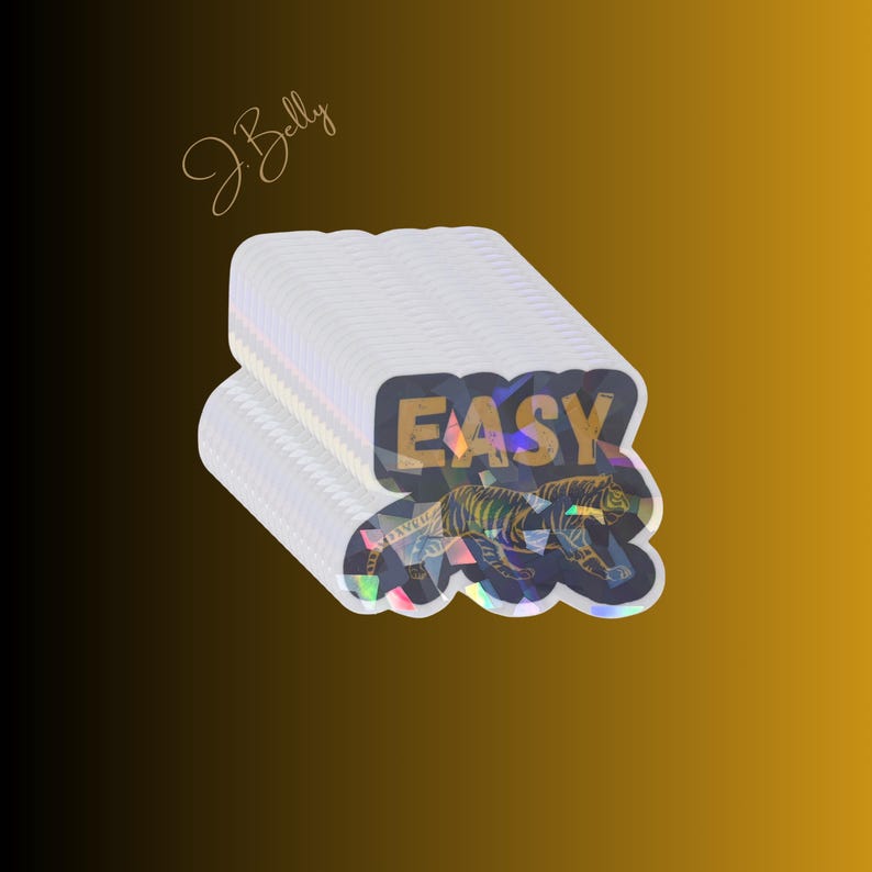 Easy Tiger Holographic Prism Sticker – Waterproof Vinyl Bold Animal ...
