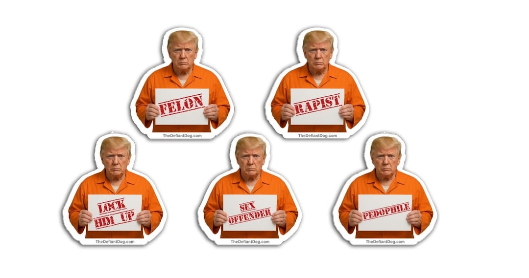 Prison Trump Felon Variety Sticker Pack | Anti Trump | Anti Fascist ...