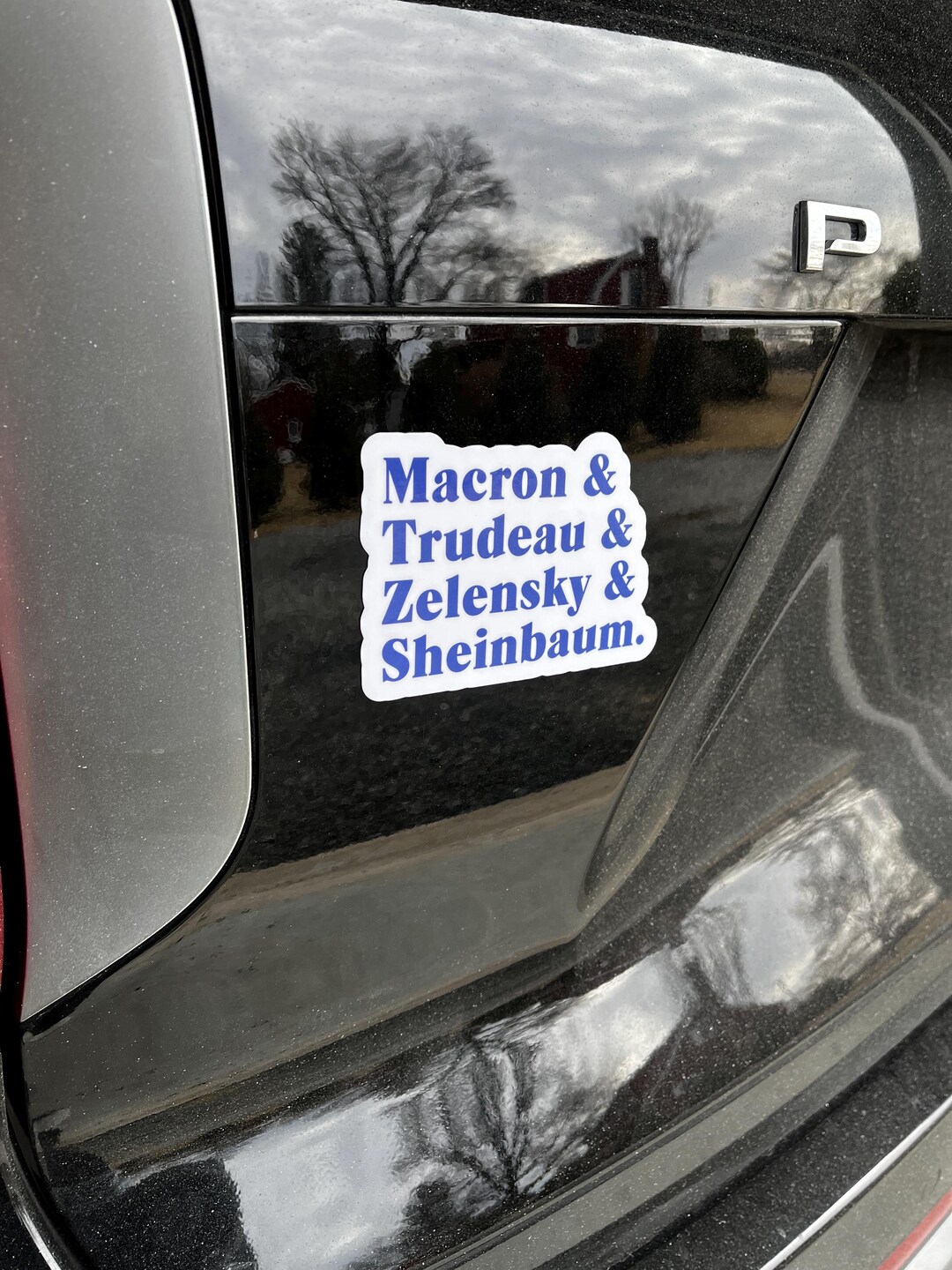 Macron Trudeau Zelensky Sheinbaum Magnet, Car Decal, Democrat, Bumper ...
