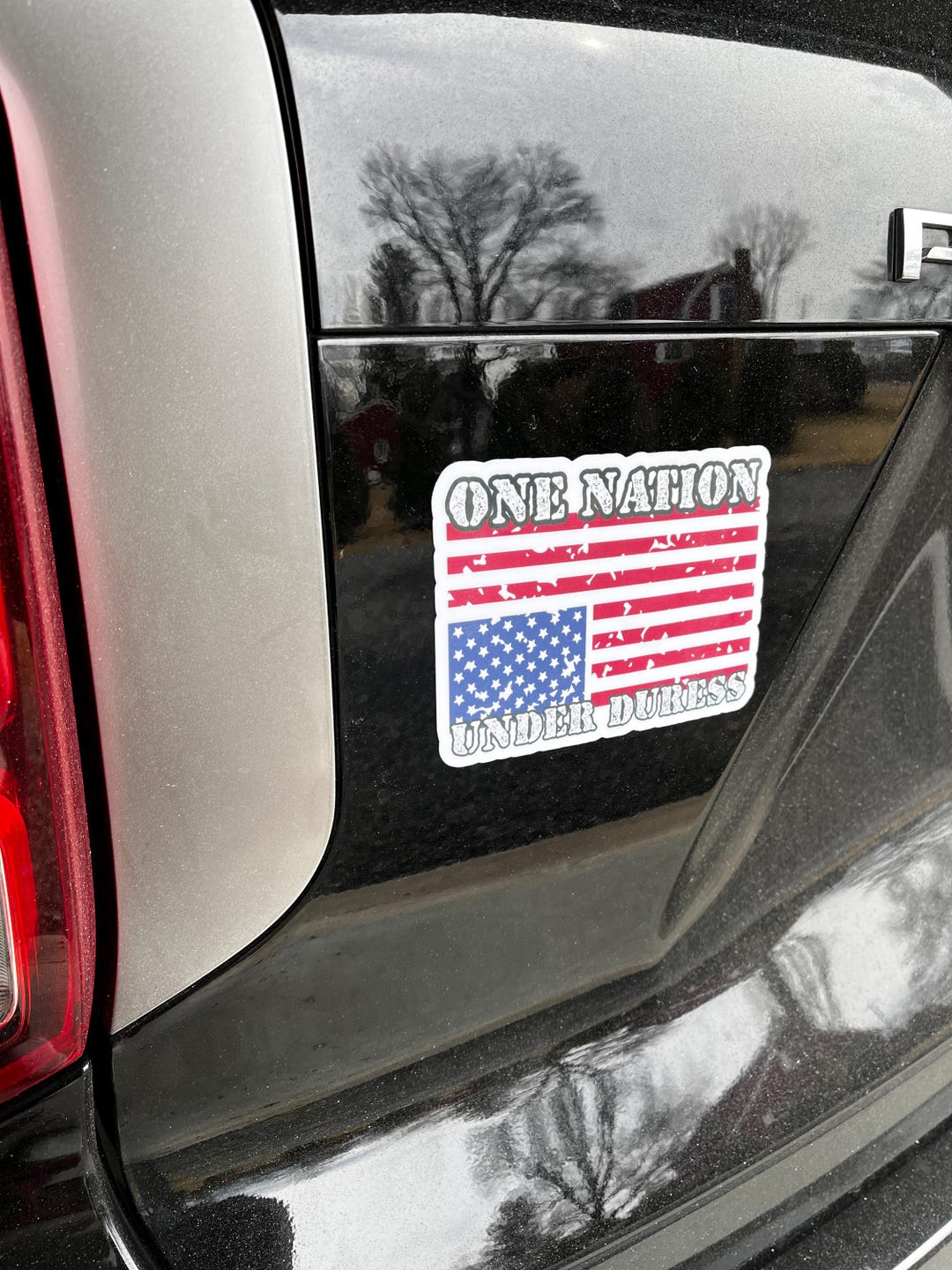 One Nation Under Duress Upside Down American Flag Magnet, Car Decal ...