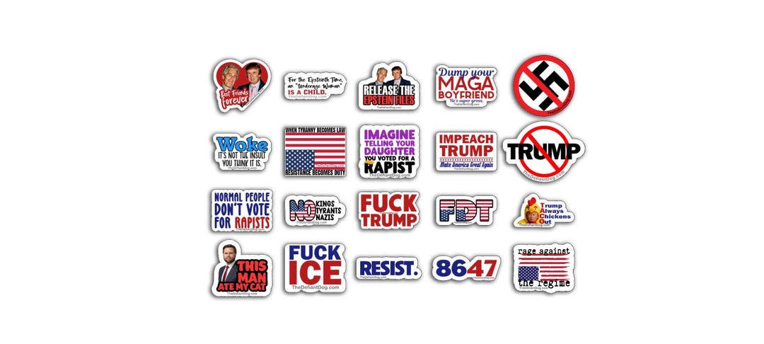 Anti-trump Sticker Pack - Political Vinyl Decals - Weatherproof & Anti ...