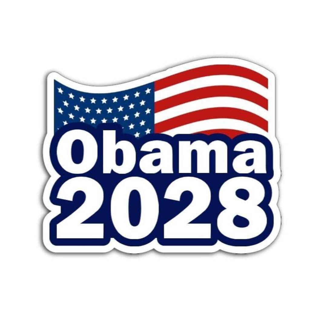 Obama 2028 Magnet or Vinyl Decal | American Flag Background | Political ...
