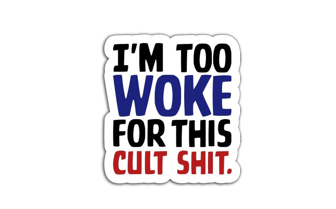 I'm Too Woke Vinyl Decal or Magnet: Funny Political Sticker - Etsy