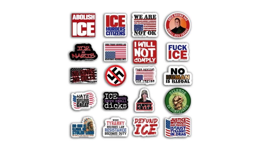 ICE Protest Anti Trump Variety Sticker Pack, Abolish ICE Magnet Set ...