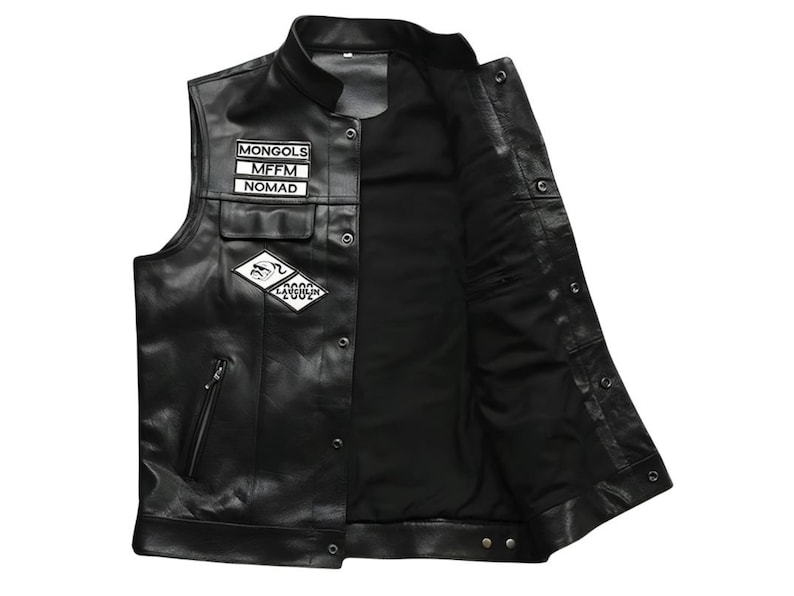 Mongols Nomad MC Leather Vest – Outlaw Biker Club Style With Back ...