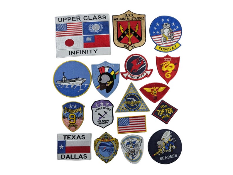Top Gun Maverick Leather Jacket Embroidered Patches Full Set Iron on ...