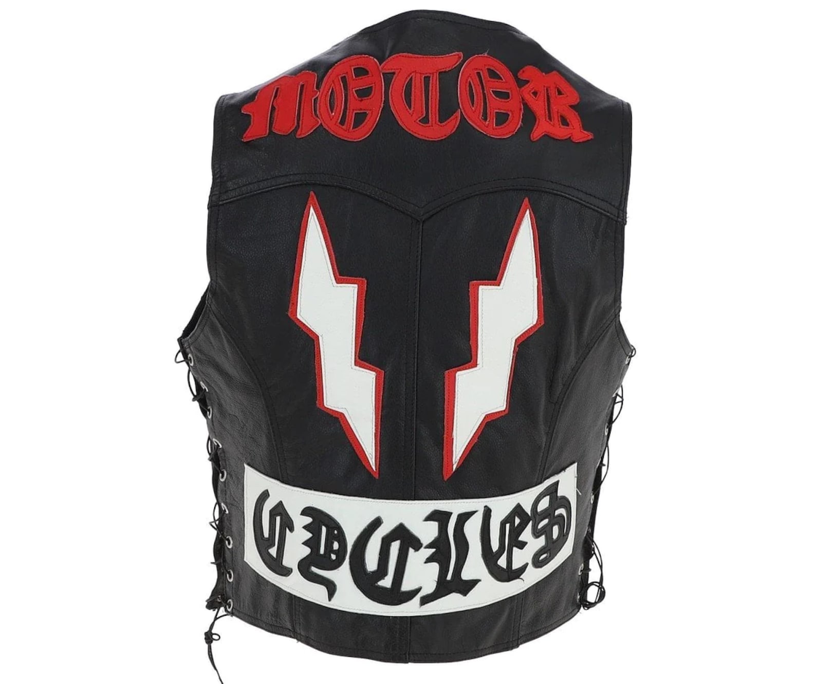 Multi-patches Vest for Men | Black Leather Biker Vest for Men ...